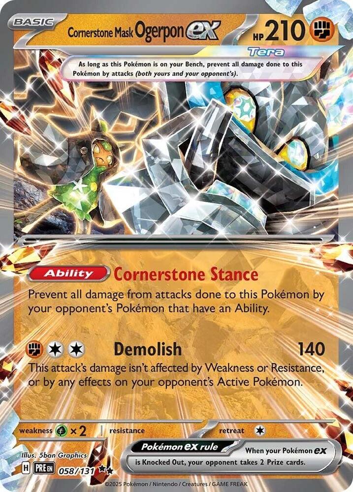 PRE 058/131 Cornerstone Mask Ogerpon ex RR – 皇巢卡店 Beehive Trading Card Shop